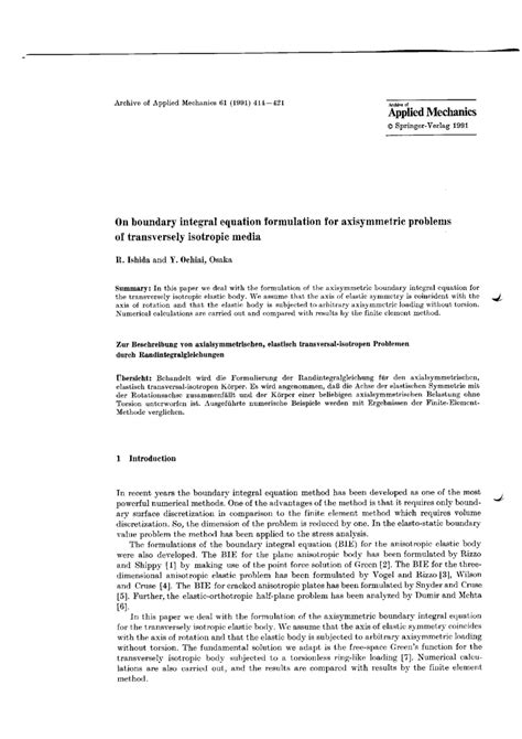 pdf on boundary integral equation formulation for axisymmetric