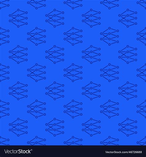 Ai Neural Networks Tech Concept Blue Line Vector Image