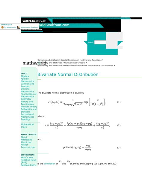 The Bivariate Normal Distribution