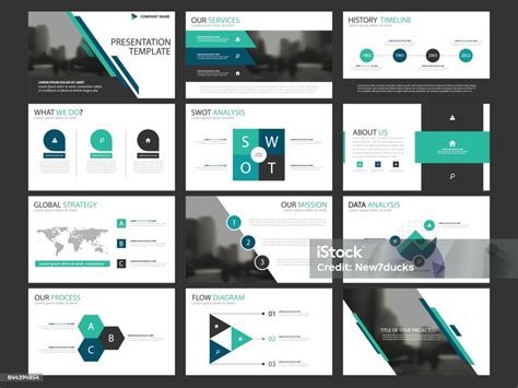 비즈니스 프레 젠 테이 션 Infographic 요소 템플릿 설정 연례 보고 기업 가로 콘센트에 대한 스톡 벡터 아트 및 기타 이미지 콘센트 형판 파란색 Istock