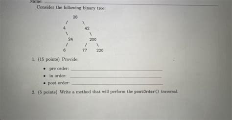 Solved Consider The Following Binary Tree 1 15 Points