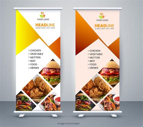 Premium Vector Food Roll Up X Banner Design Template