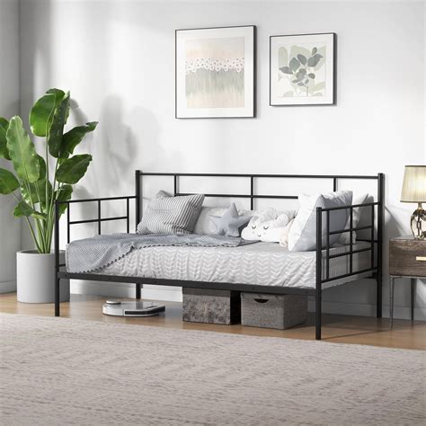 Fonirra Twin Size Metal Daybed Frame Mattress Foundation Sofa Bed