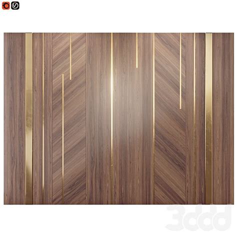 3d модели скачать на Дизайн стены Стена из деревянных панелей Интерьер