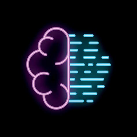 Neon Brain Transforming Into Digital Data Stream 52766775 Vector Art At