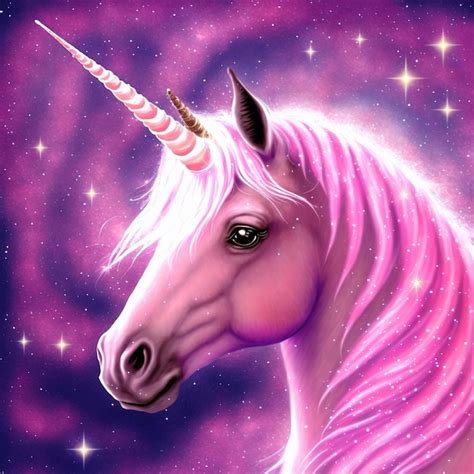 Premium Photo Illustration Of Ravishing Pink Unicorn With Magical Sparkle