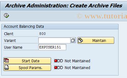 F TF SAP Tcode Archiving Account Balancing Data