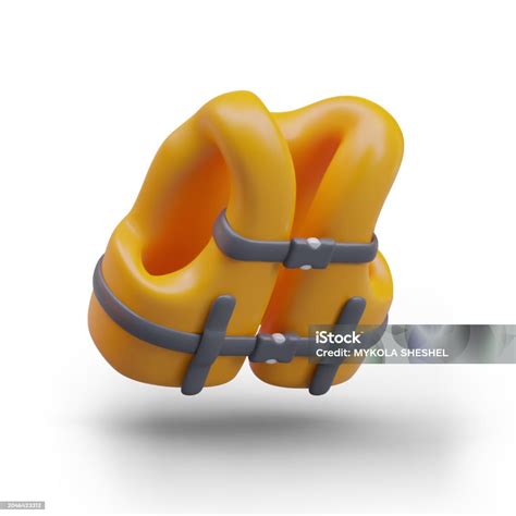 검은색 벨트가 있는 노란색 구명 조끼의 측면 모습 안전한 수영을 위한 장비 0명에 대한 스톡 벡터 아트 및 기타 이미지 0명 3차원 형태 개념 Istock