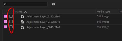 How I Can Disable Check Mark On The Projects Tab Rpremiere