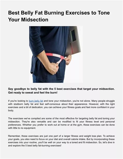 Ppt Best Belly Fat Burning Exercises To Tone Your Midsection
