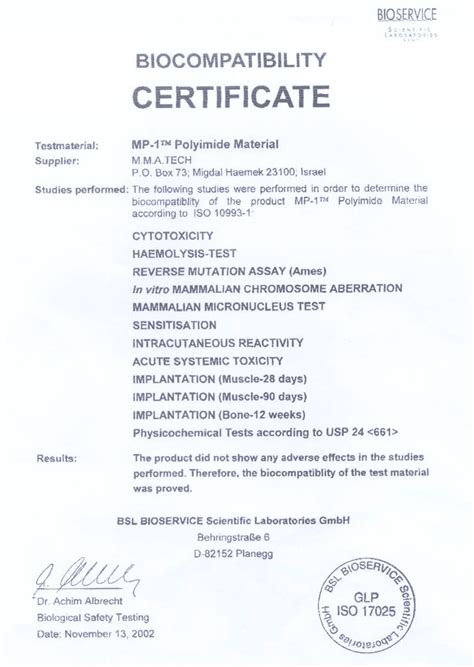 Biocompatibility Mma Tech