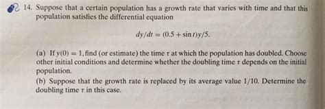 solved 14 suppose that a certain population has a growth