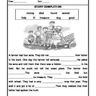 A2Zworksheets Worksheet Of Story Completion Writing English 2nd Grade