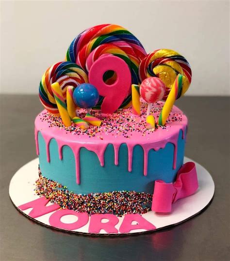Colorful Birthday Cake With Sprinkles And Candies