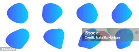 Organic Blobs Set Icon Random Shapes Cube Drop Stock Illustration