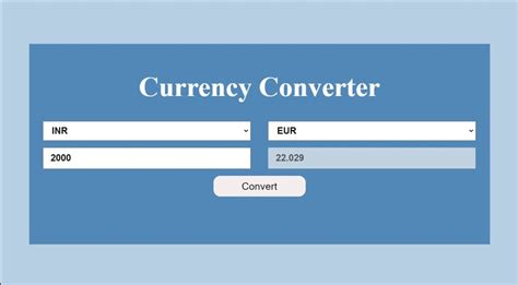 Created A Currency Calculator With Html Css And Javascript Nivethikaa Aravindh Posted On The