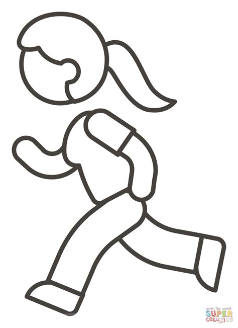 Dibujo De Mujer Corriendo Para Colorear Dibujos Para Colorear