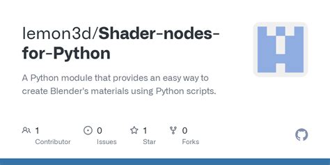 Github Lemon3dshader Nodes For Python A Python Module That Provides An Easy Way To Create