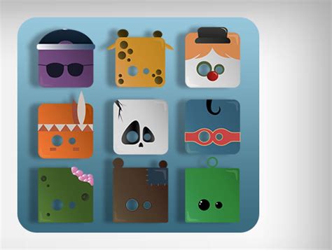 2d Box Toon Characters 20 Square Faces Pack 2d 角色 Unity Asset Store