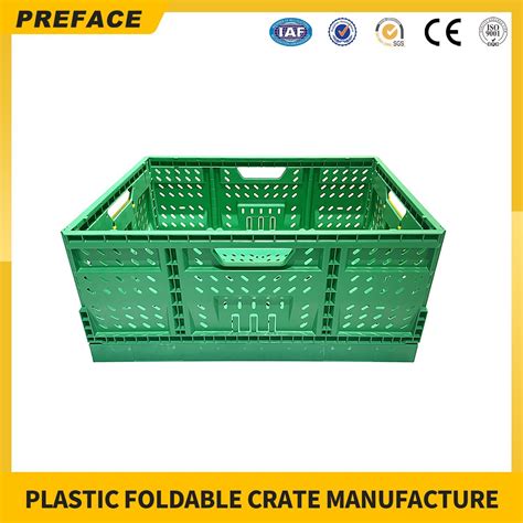 Food Grade Plastic Reusable Plastic Folding Crate Vegetable Plastic
