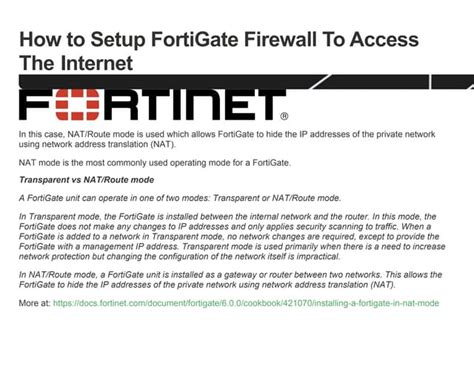 Fortigate Firewall Basic Knoweledge To Configure Router Docx