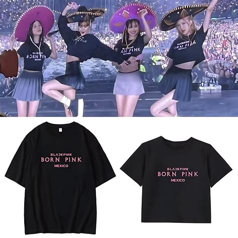 Blackpink Mexico Born Pink Concert Cropped T Shirt Idollookbook