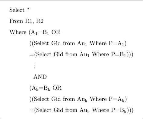 Sql For K Semantically Equal Join Download Scientific Diagram