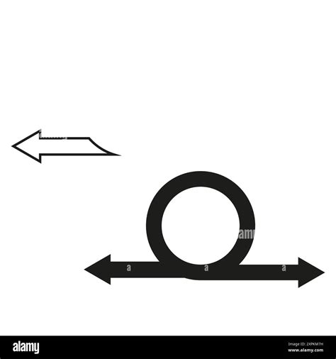 Circular Arrow Icon Directional Vector Symbol Black And White Design