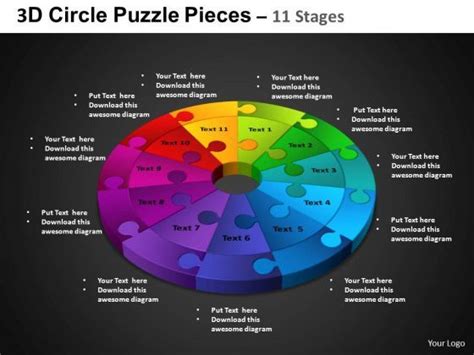 PowerPoint Process Circle Chart Circle Puzzle Diagram Ppt Template