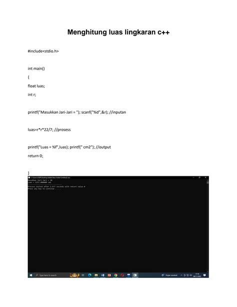 Solution Program To Calculate The Area Of A Circle Using C Language Studypool