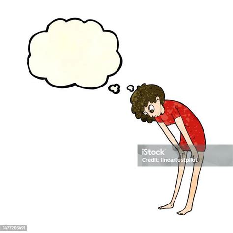 말풍선이 있는 여자 루킹 매일 발을 만화 캐릭터 귀여운에 대한 스톡 벡터 아트 및 기타 이미지 귀여운 기이함 낙서 드로잉