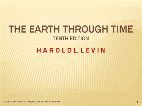 THE EARTH THROUGH TIME TENTH EDITION H A