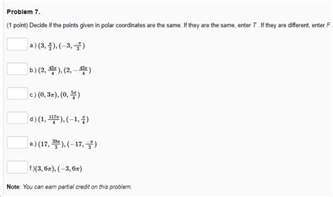 solved problem 7 1 point decide if the points given in