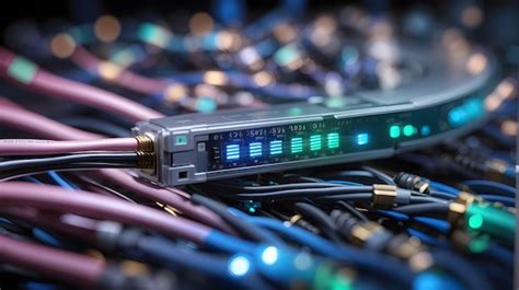 Premium Ai Image Closeup Of Network Cables Connected To Switch Selective Focus