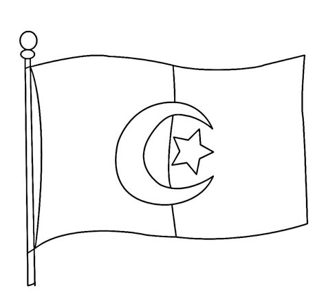 علم الجزائر صفحات تلوين