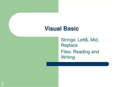 Ppt Visual Basic Powerpoint Presentation Free Download Id5375742