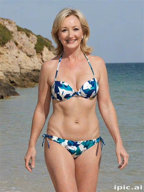 A Confident Woman Enjoys A Sunny Day At The Beach In Style