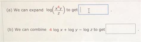 solved a we can expand log to get i b we can