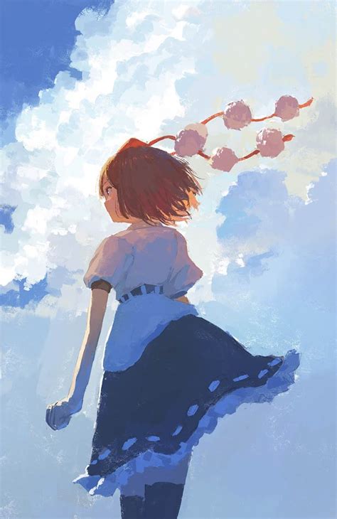 无题 插画师fjsmu（ふじしむ）的射命丸文插画图片 Bobopic