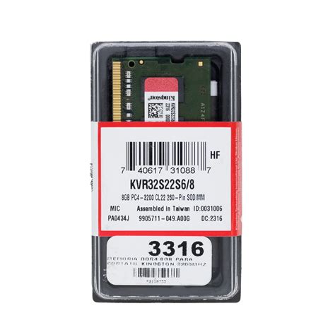 Memoria DDR GB Kingston MHz para Portátil Digital MTX Repuestos para Portátil