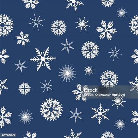 눈송이 매끄러운 패턴 포스터 배너 배경 화면 웹 페이지 배경 표면 텍스처에 대한 템플릿 디자인 흰색 크리스마스 블루 배경에 겨울 휴일 눈 결정 요소 12월에 대한 스톡 벡터