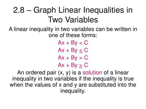 Systems Of Linear Equations And Inequalities In Two Variables Ppt Tessshebaylo