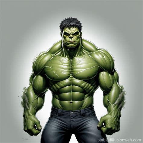 Cartoonish Hulk Full Body Sketch Stable Diffusion Online