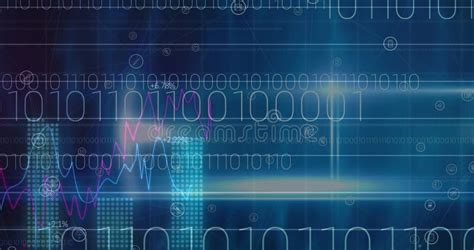 Animation Of Binary Coding Processing Over Digital Icons Stock Video