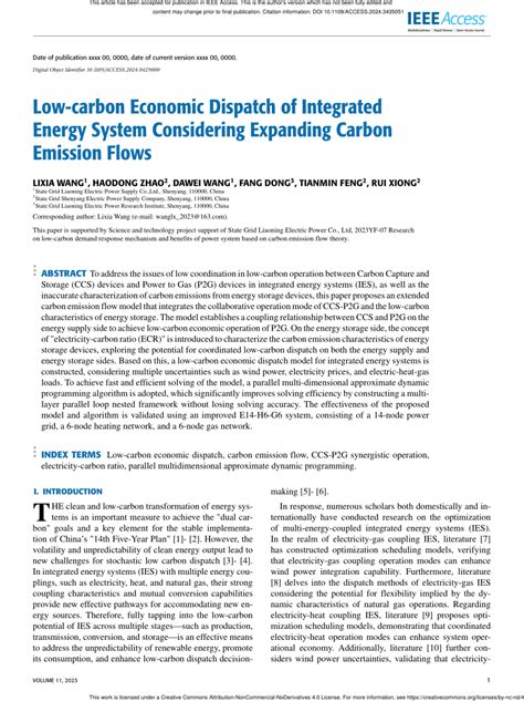 Pdf Low Carbon Economic Dispatch Of Integrated Energy System Considering Expanding Carbon