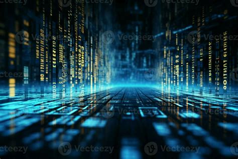 Ai Generated Abstract Technology Scene Ai Algorithms Run Amid Binary