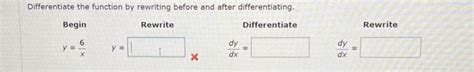 solved differentiate the function by rewriting before and