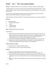 Lab Seven Segment Dspy Docx ELE Lab Title Seven Segment Displays Purpose The