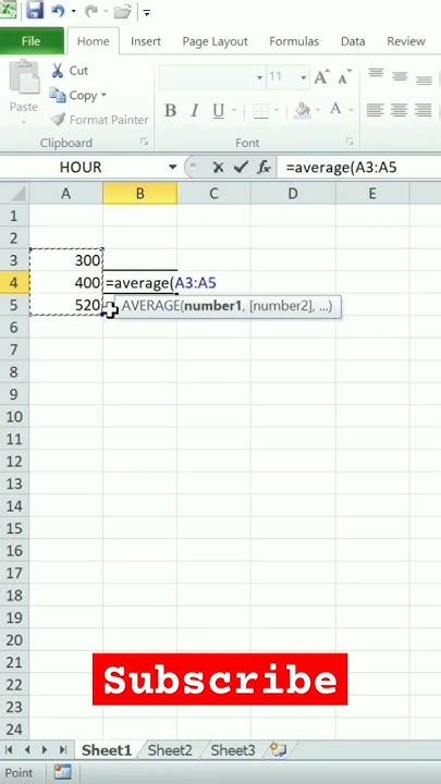 How To Do Average In Excel Excelformula Excelfunction Average
