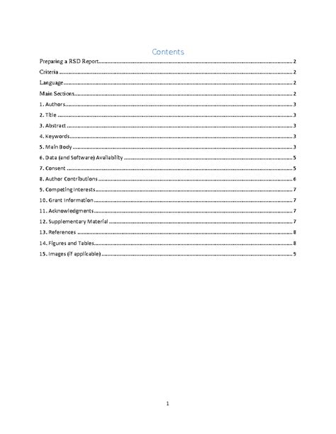 RSD Guidelines Project Contents Preparing A RSD Studocu